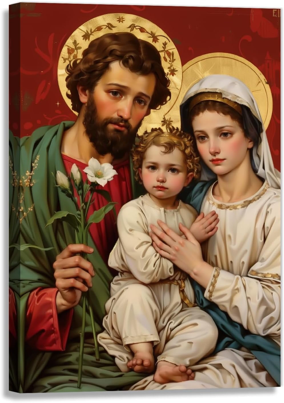 AEFER Holy Family Canvas Wall Art Jesus And Virgin Mary Posters Catholic Religious Picture Print ...