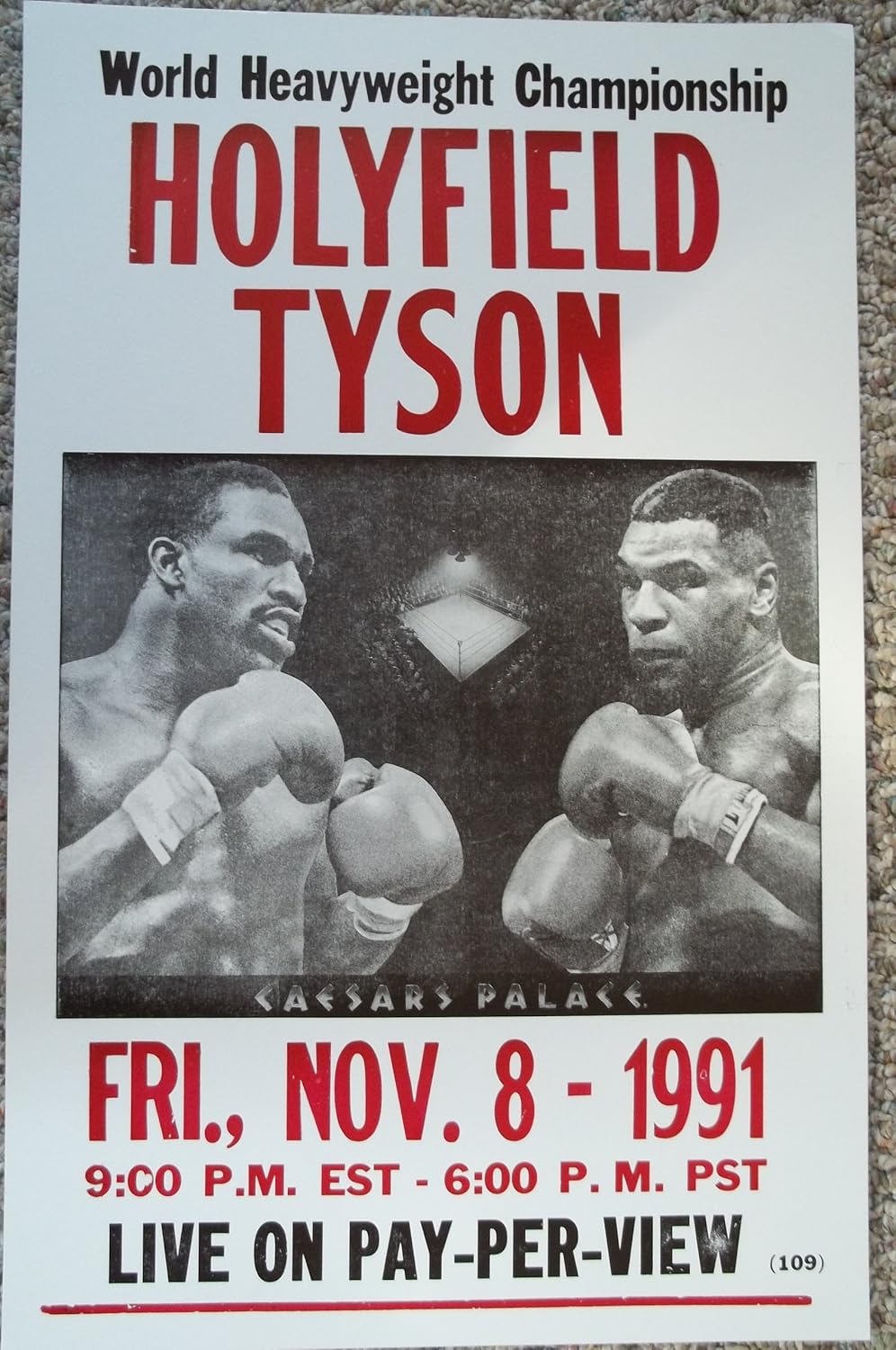 AEFER Holyfield Vs Tyson World Heavyweight Championship Poster Unframe ...