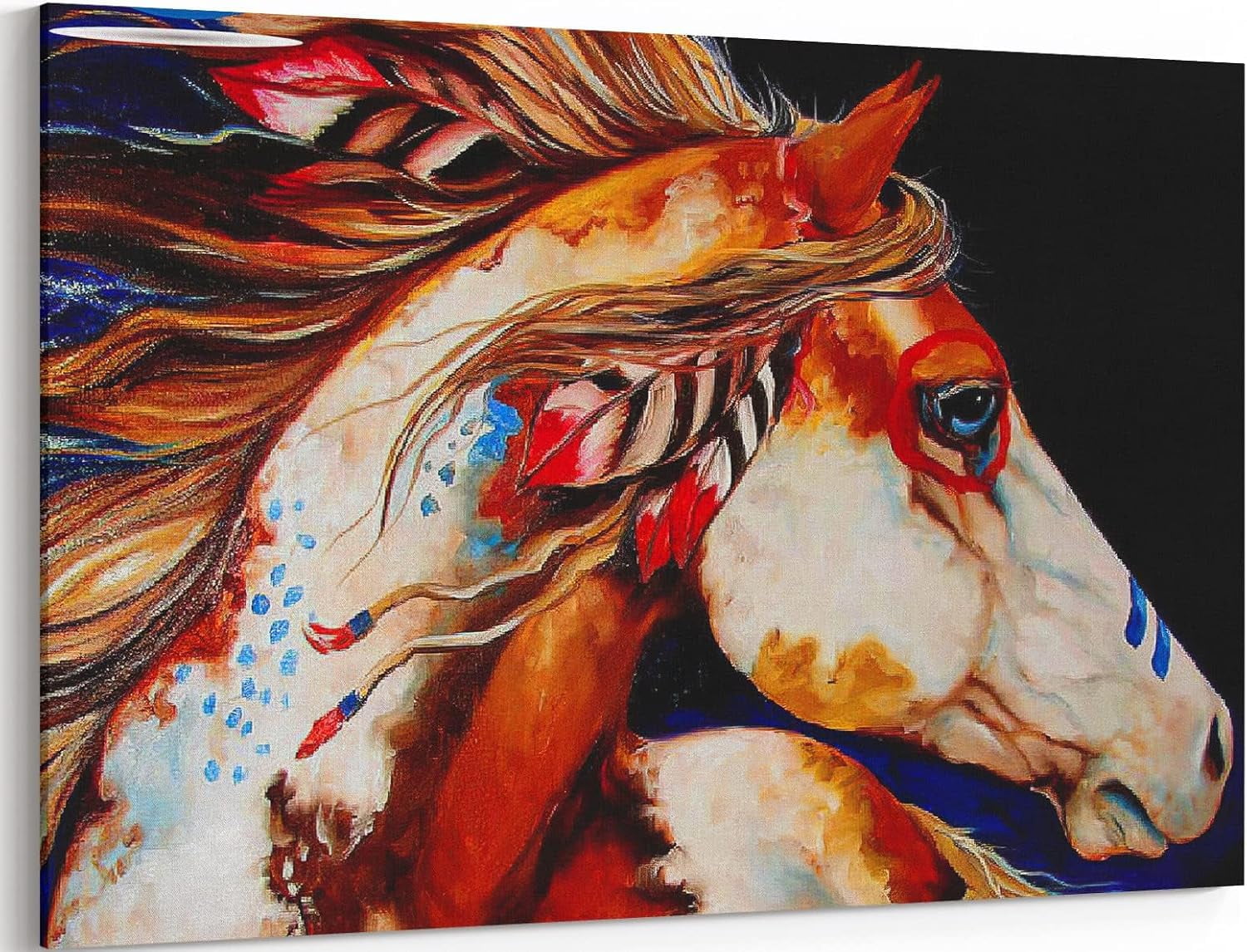 AEFER Horse Native American Decor Southwestern Indian Horse Canvas Wall ...