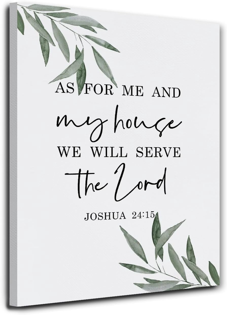 AEFER As for Me and My House We Will Serve The Lord Christian Canvas ...