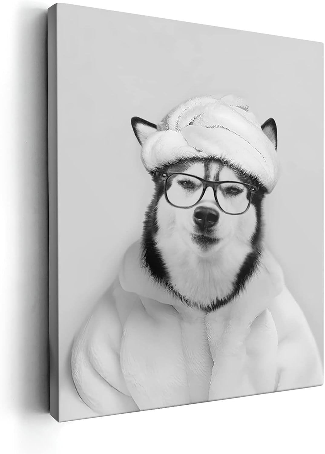 AEFER Husky Dog Portrait Wall Art Bathroom Husky Dog Picture Wall Decor ...