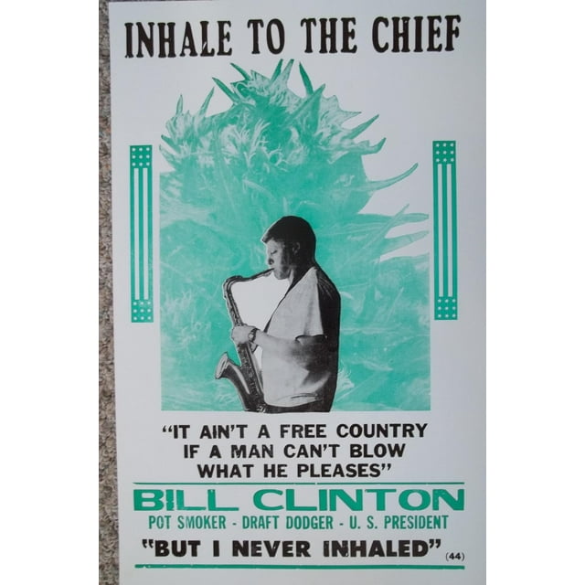 AEFER "I Didn't Inhale" Bill Clinton Poster Print Unframe: 24x20inch ...