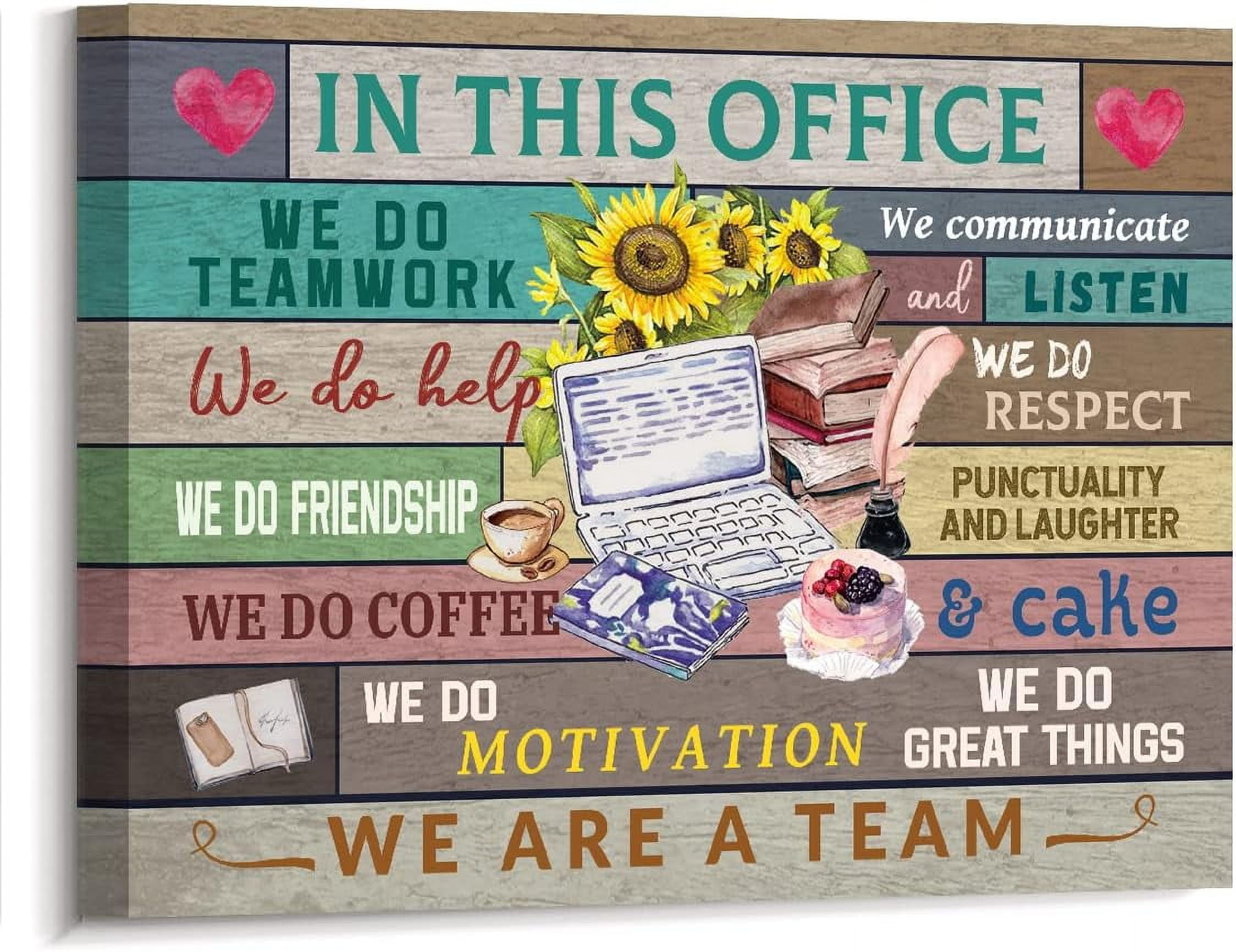 AEFER In This Office We Are a Team Wall Art,Inspirational Office Wall ...