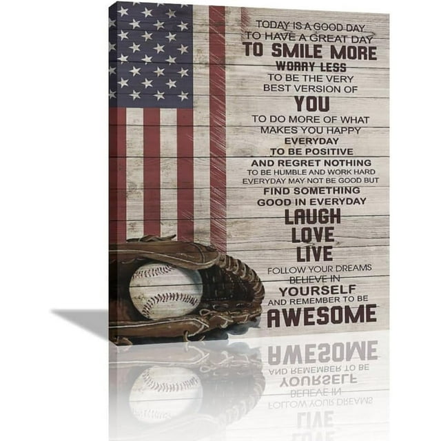 AEFER Inspirational Baseball Wall Art Sport Theme Pictures Wall Decor ...