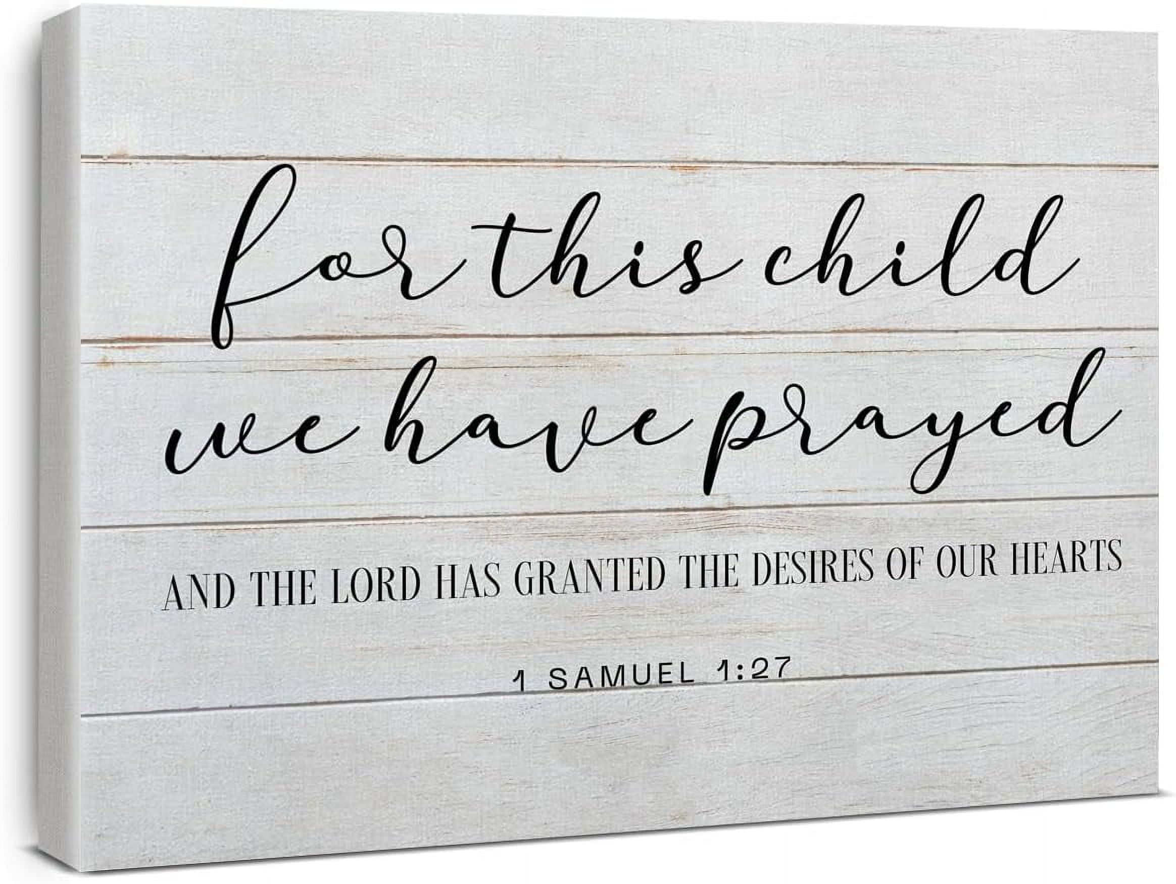 AEFER Inspirational Bible Verses Canvas Wall Art for This Child We Have ...