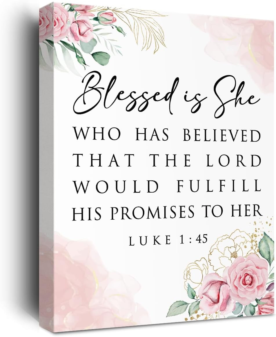 AEFER Inspirational Bible Verses Wall Decor, Scripture Wall Art, Pink ...