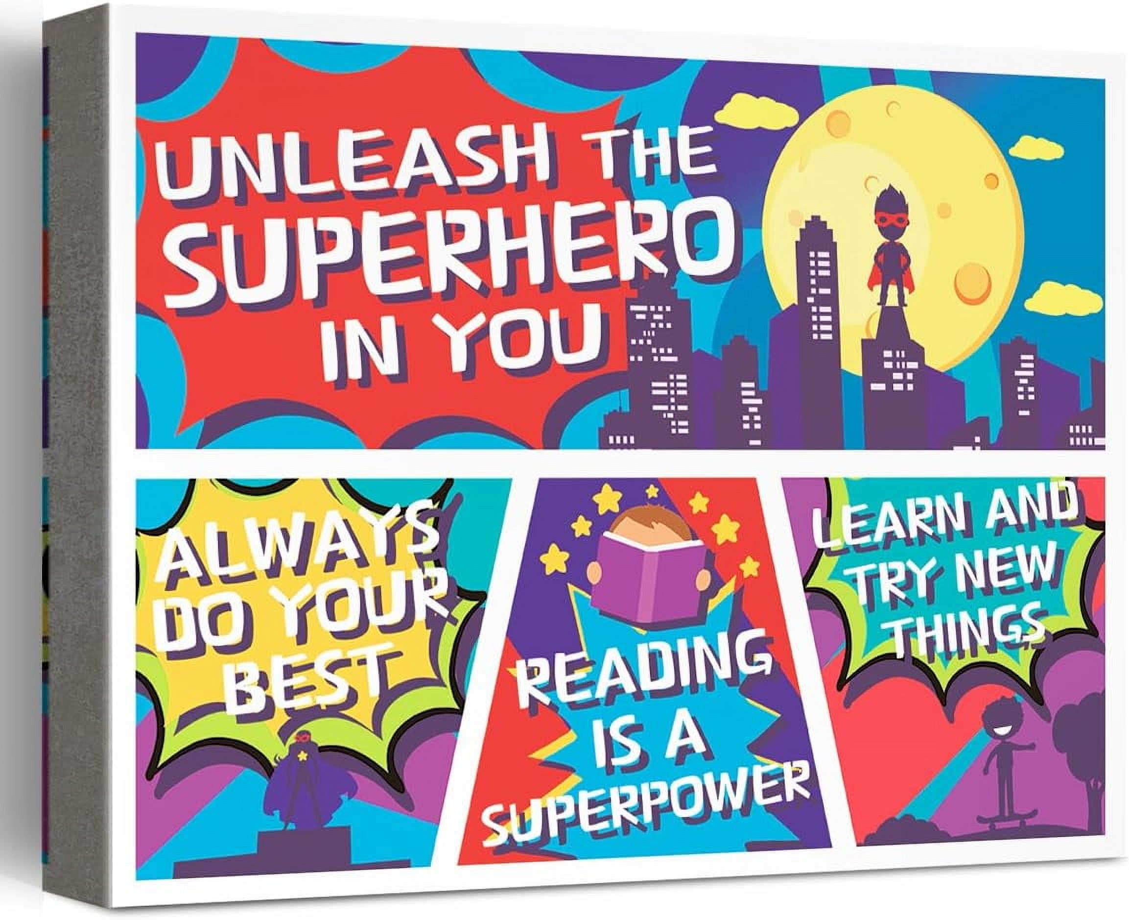 AEFER Inspirational Book Quote Wall Art for Classroom Decor,Unleash the ...