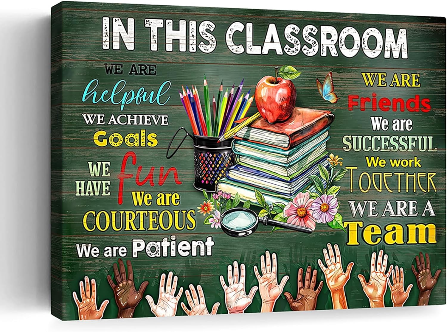 AEFER Inspirational Book Wall Art Positive Modern Decor Classroom Tree ...