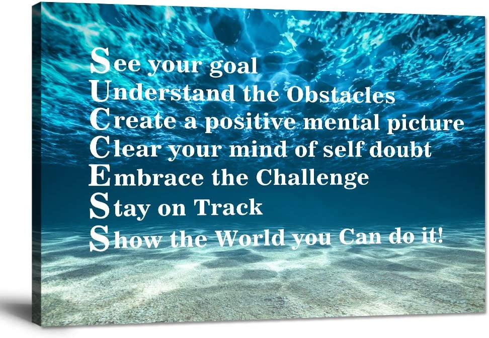 AEFER Inspirational Canvas Wall Art Motivational Posters Success ...