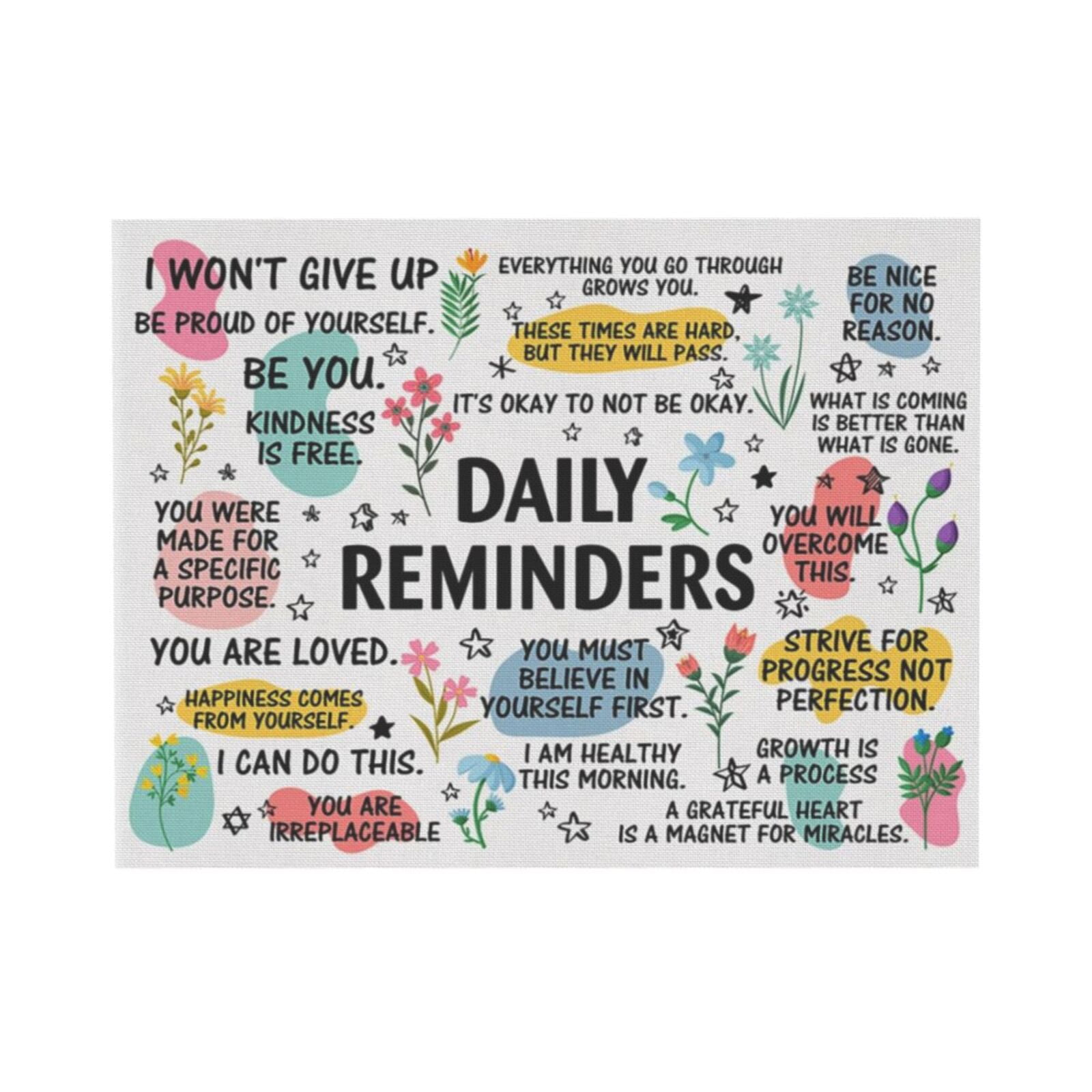 AEFER Inspirational Daily Reminders Poster Canvas Wall Art for Office ...