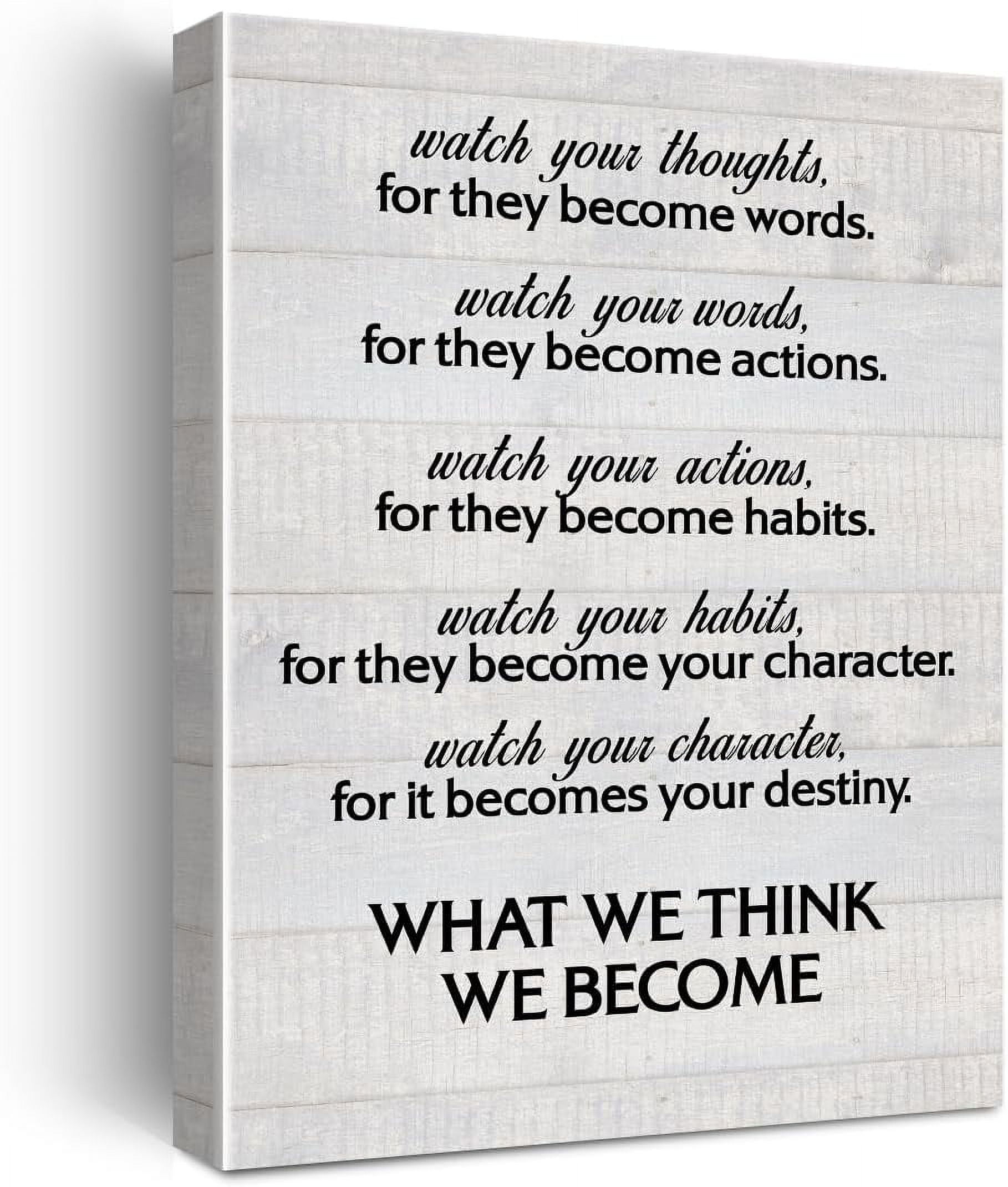 AEFER Inspirational Motivational Watch Your Thoughts Quote Poster ...