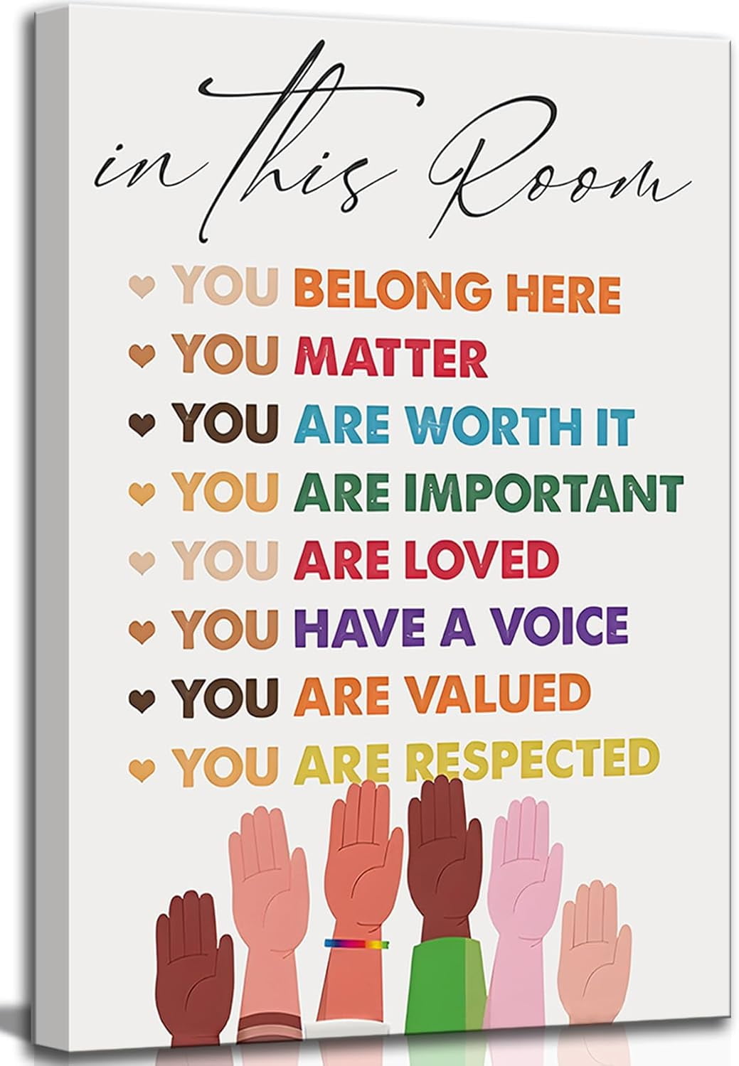 AEFER Inspirational Quotes Canvas Wall Art Diversity Motivational ...