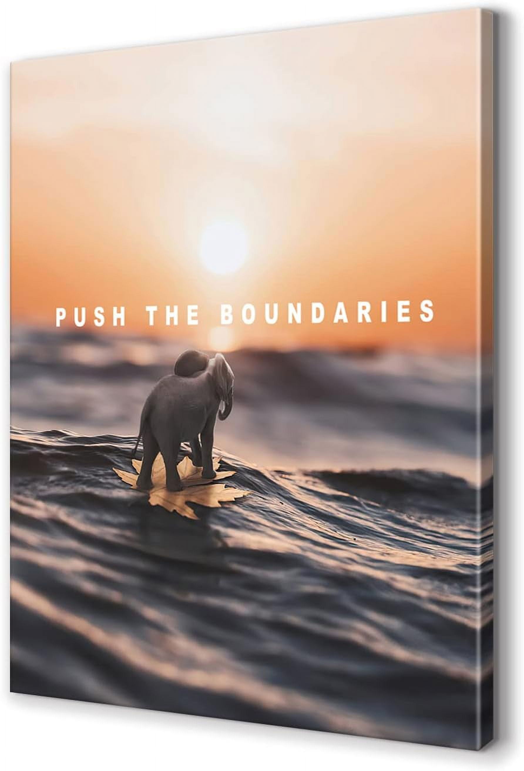 AEFER Inspirational Quotes Wall Art Push the Boundaries Unframed ...