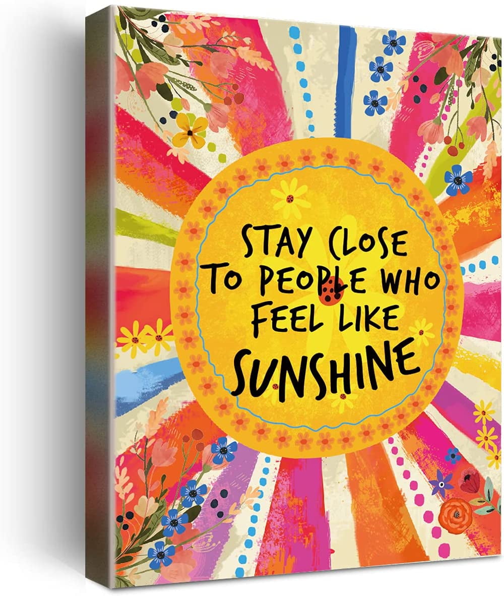 AEFER Inspirational Quotes Wall Art Stay Close to People Who Feel Like ...