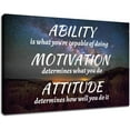 AEFER Inspirational Wall Art Ability Motivation Attitude Quote Canvas ...