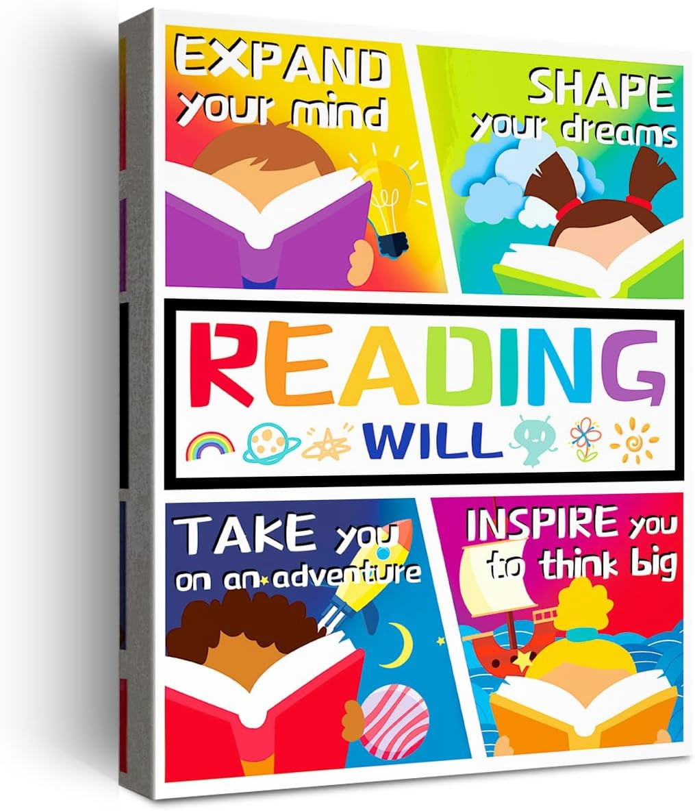 AEFER Inspirational Wall Art for Classroom Decor,Inspirational Reading ...