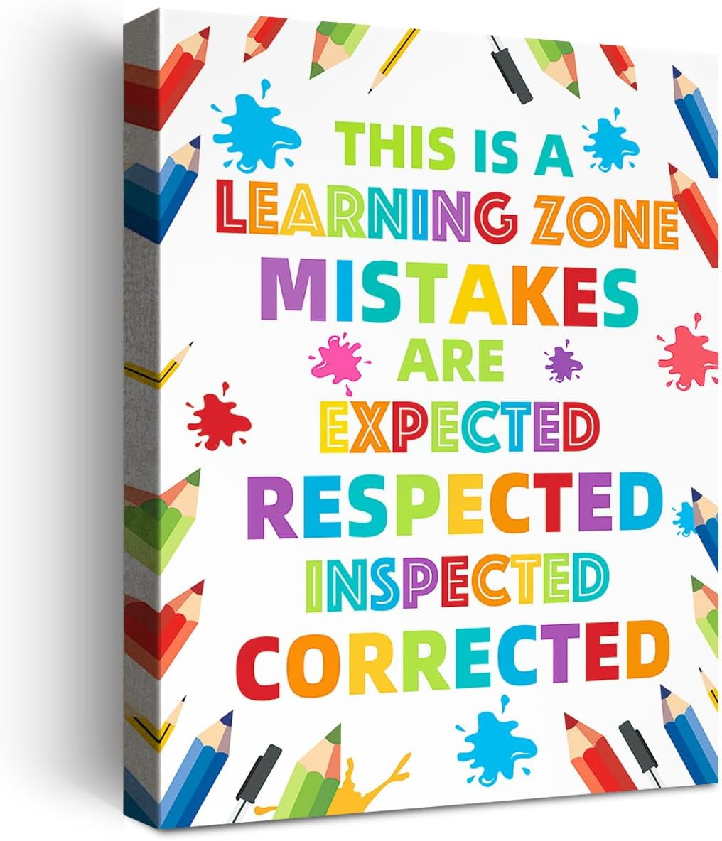 AEFER Inspirational Wall Art for Classroom Decor,This is a Learing Zone ...