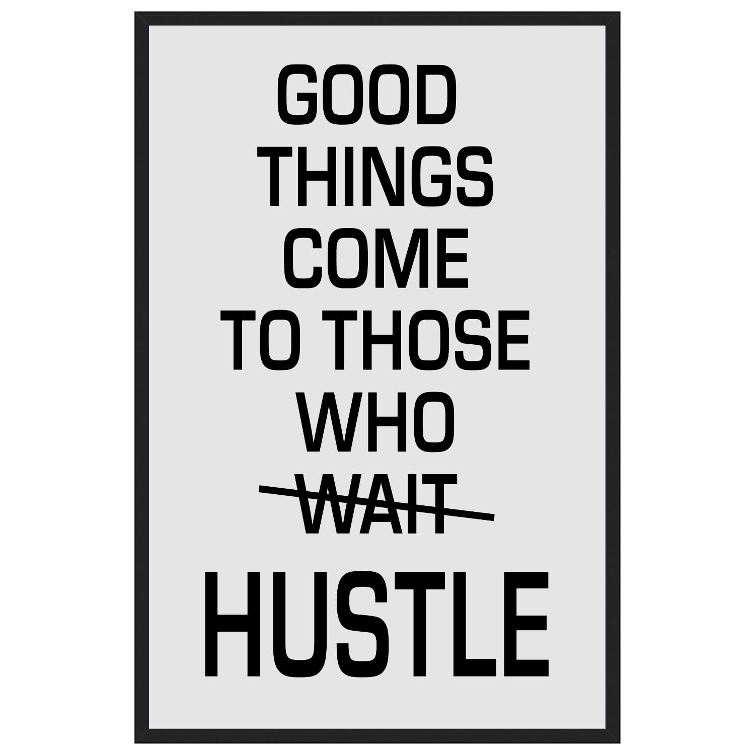 AEFER Inspirational Wall Art - Good Things Hustle Motivational Poster ...