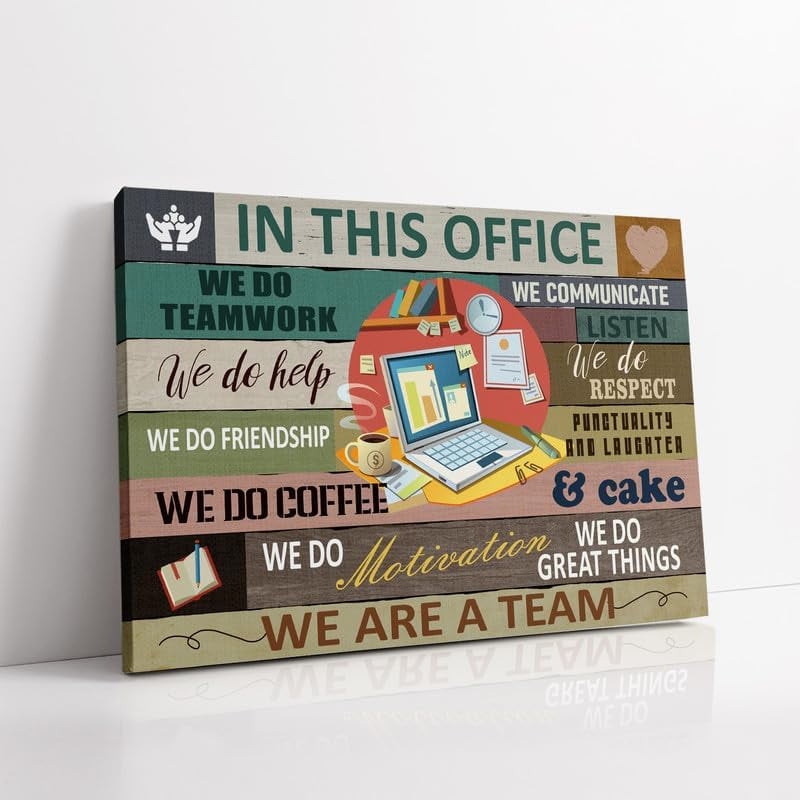 AEFER Inspirational Wall Art -In This Office We Are A Team ...