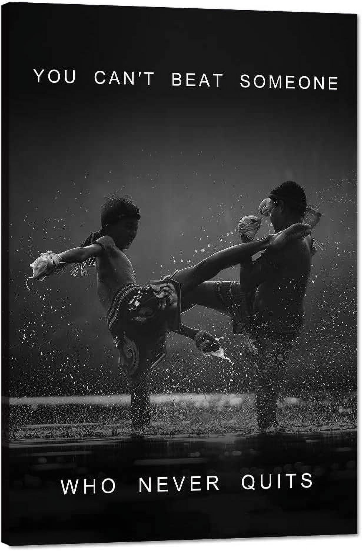 AEFER Inspirational Wall Art Motivational Fighting Canvas Painting Muay ...