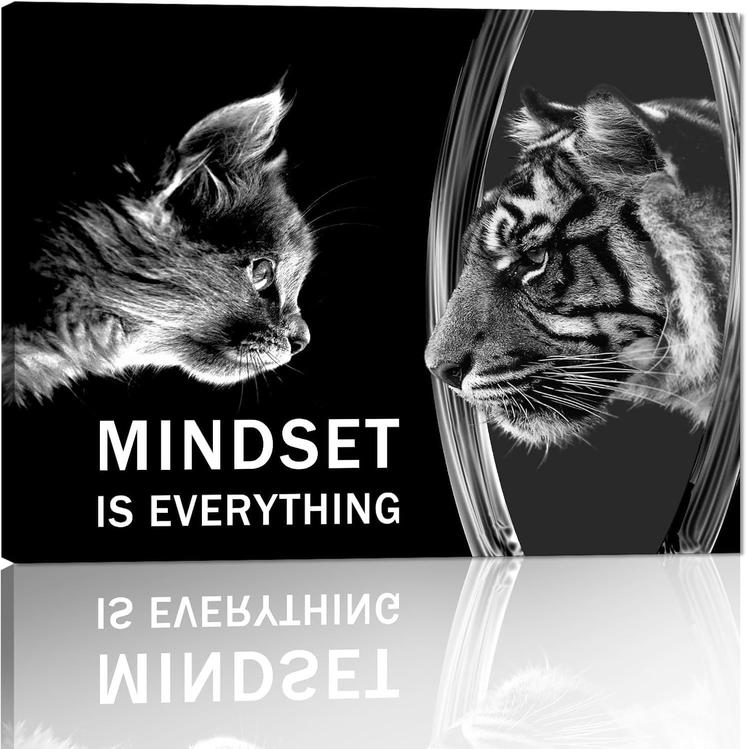 AEFER Inspirational Wall Art Motivational Poster Small Cat Big Tiger ...