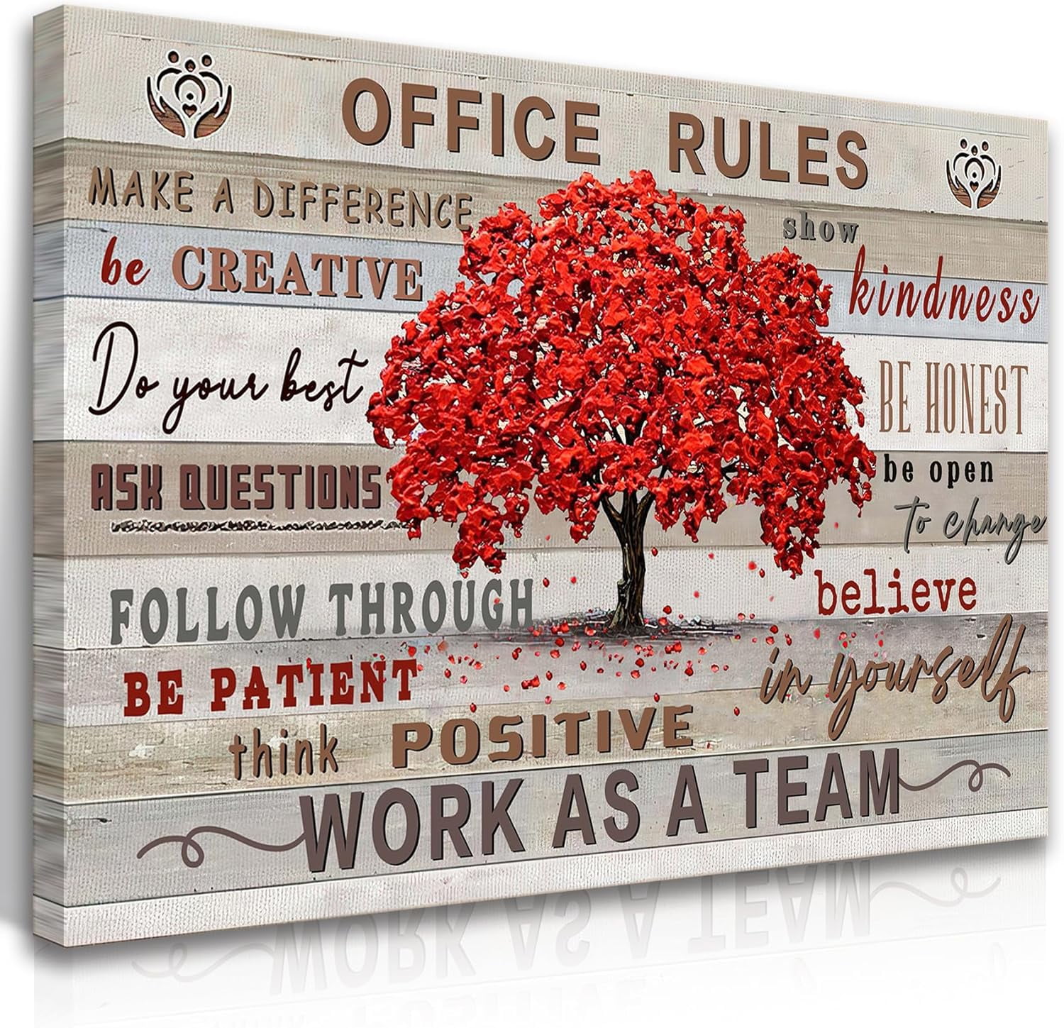 AEFER Inspirational Wall Art For Office Office Rules Canvas Wall Art ...