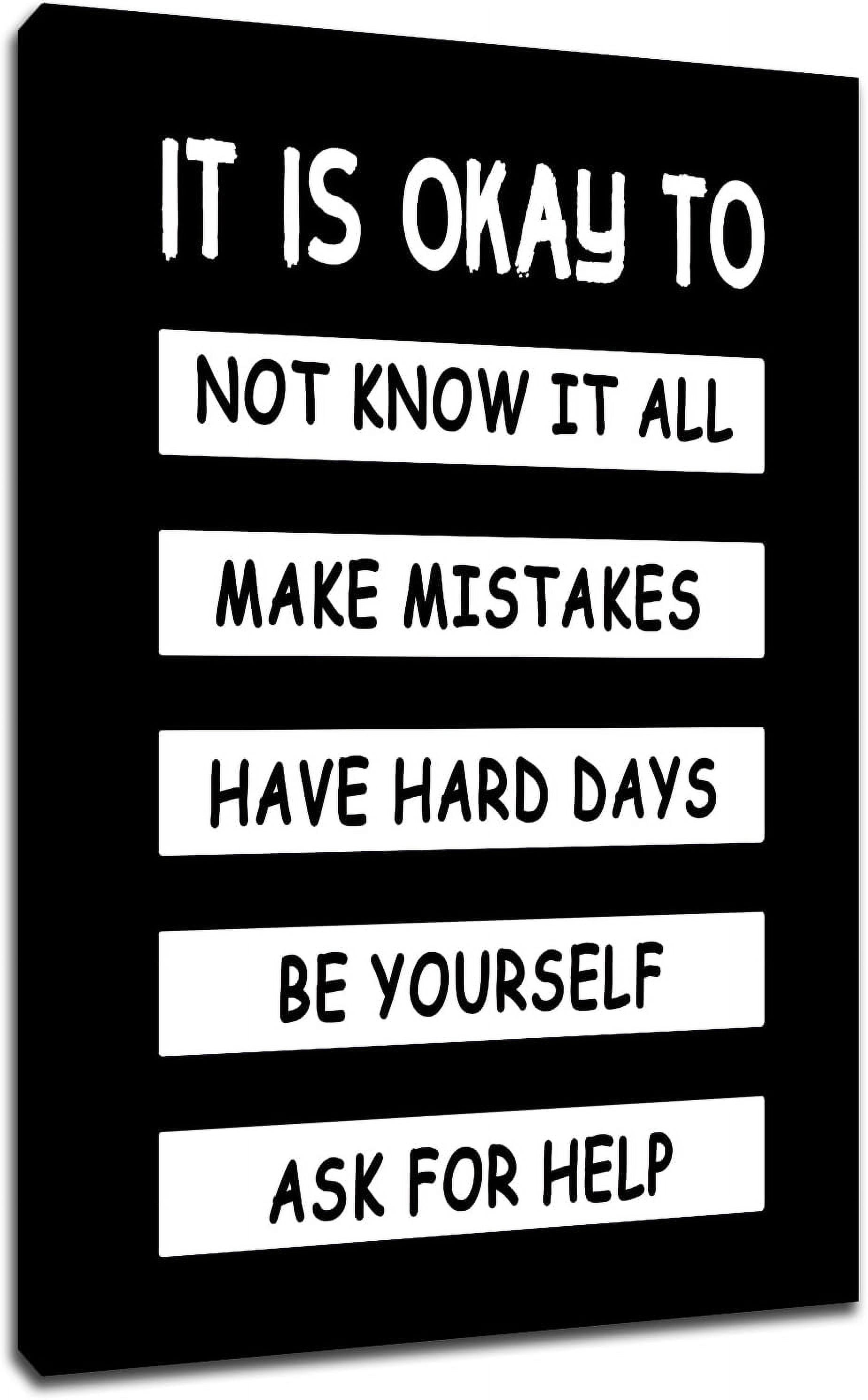AEFER Inspirational Wall Art It Is Okay To Be Yourself Classroom Wall ...