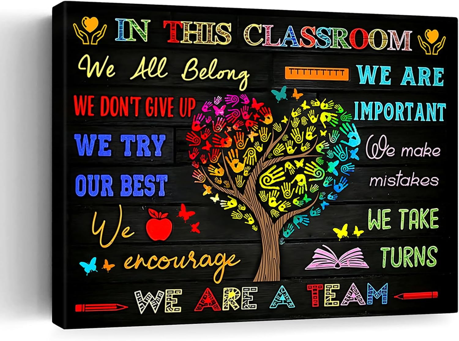 AEFER Inspirational Wall Art Positive Modern Decor Classroom Tree Wall ...