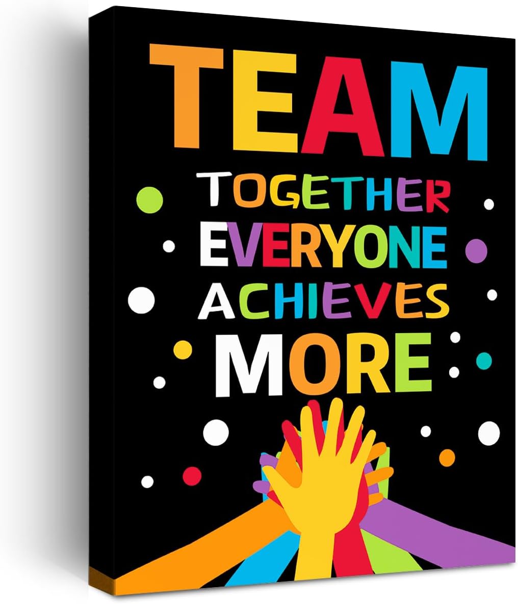 AEFER Inspirational Wall Art for Classroom Decor,Team Together Everyone ...