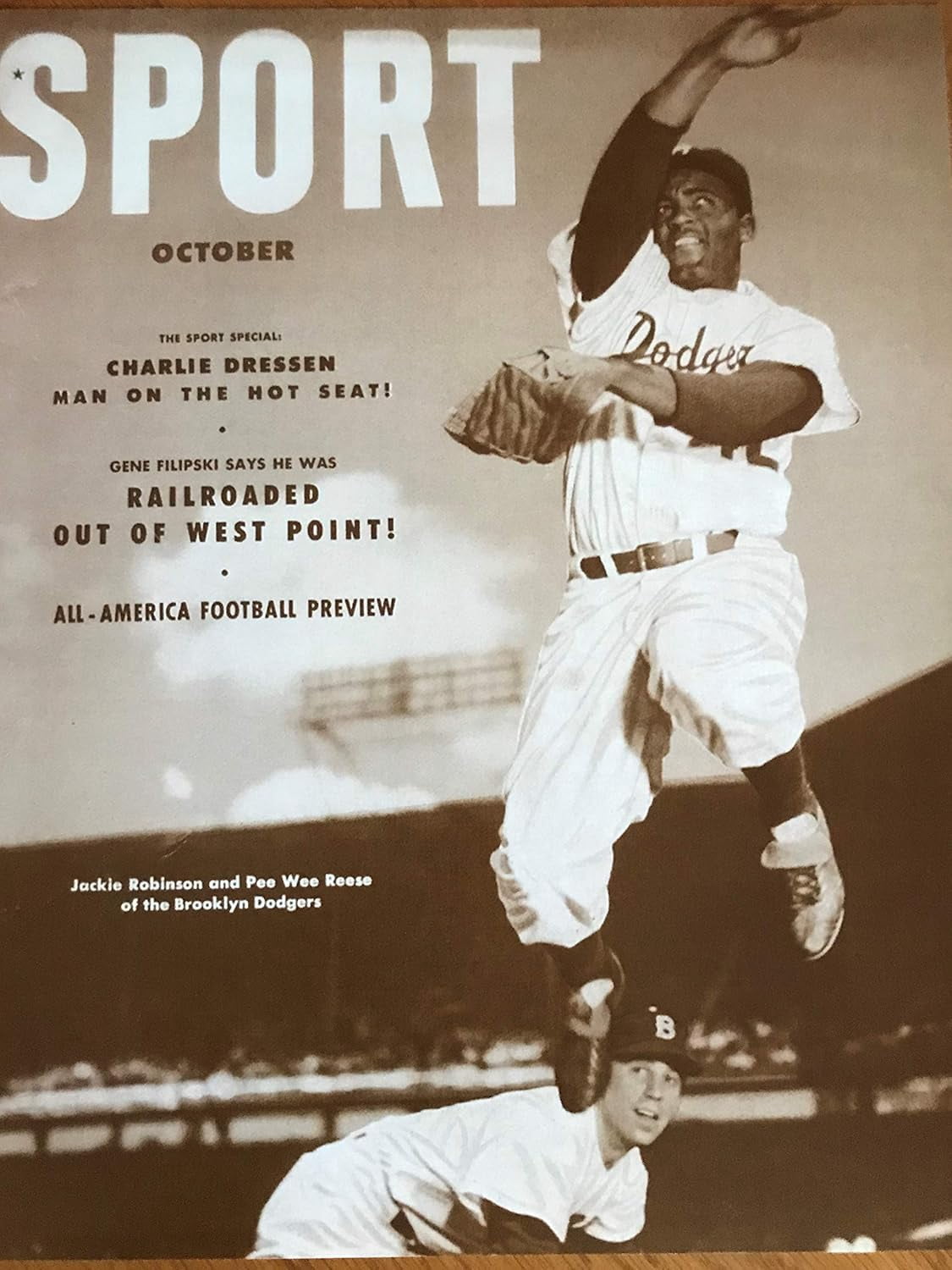 AEFER Jackie Robinson on The Cover of Sport Magazine Sepia Poster ...