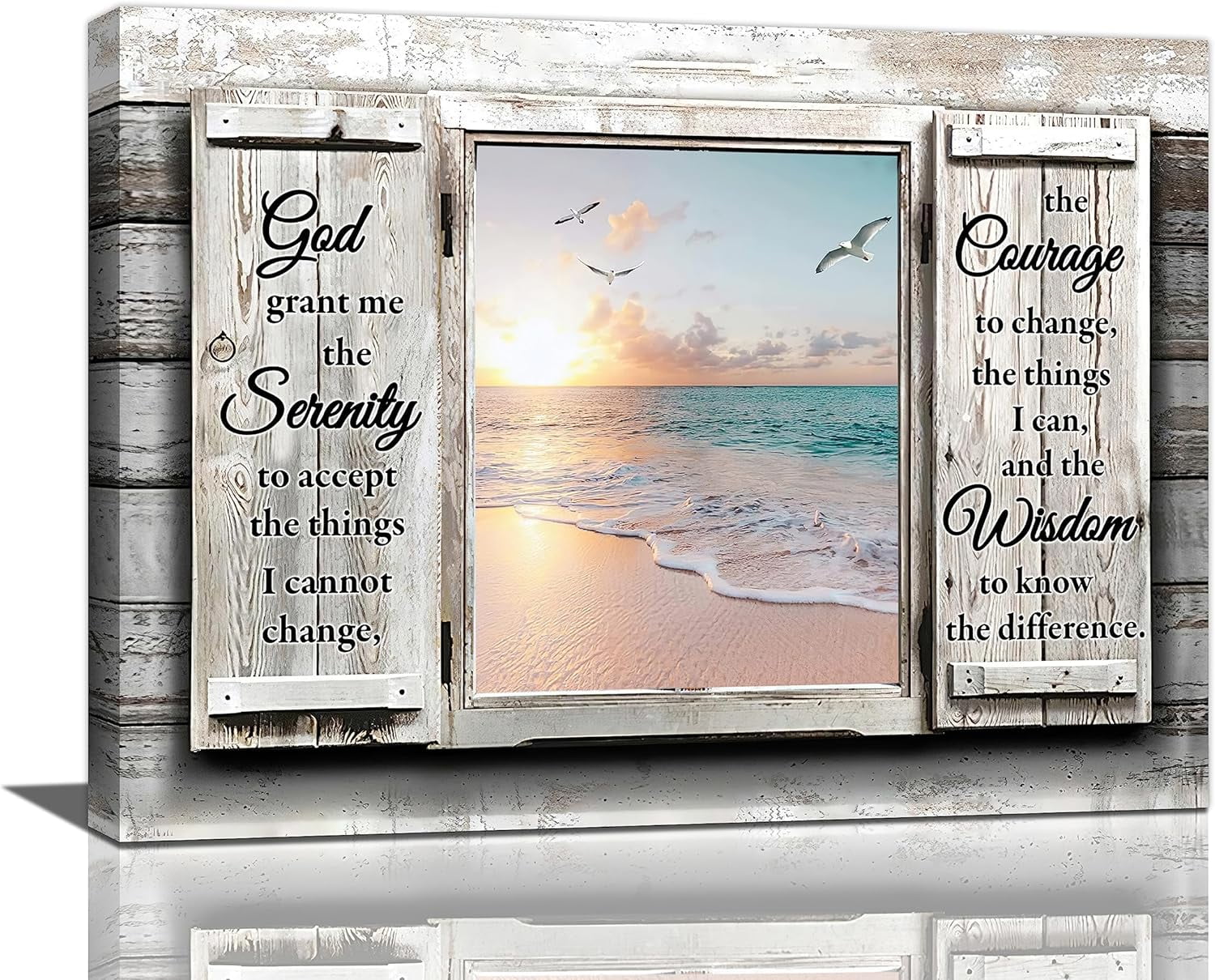 AEFER Jamie world Beach Serenity Prayer Wall Art Coastal Country Canvas ...