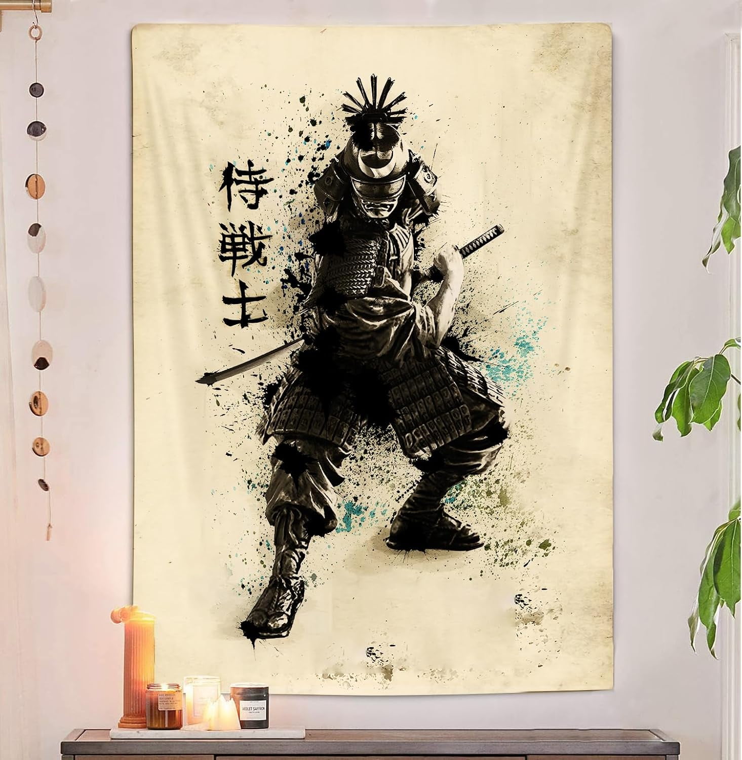 AEFER Japanese Samurai Art Tapestry Poster Wall Wall Art Wall Decor ...
