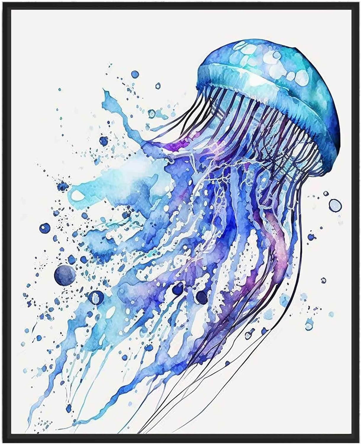 AEFER Jellyfish Art Print Poster, Abstract Watercolor Animal Wall Art Prints, WIldlife Nature ...