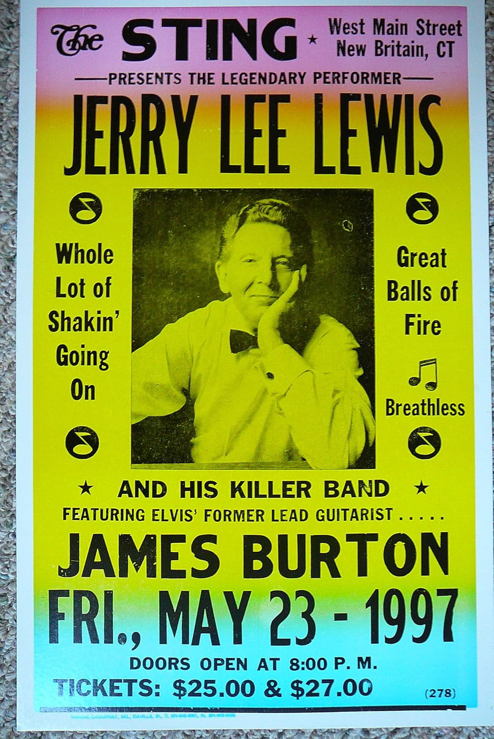 AEFER Jerry Lee Lewis with Lead Guitarist James Burton Poster Unframe: 24x20inch(60x50cm ...