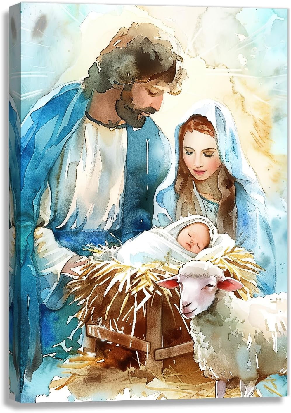 AEFER Jesus And Virgin Mary Wall Art Holy Family Poster Canvas Print ...