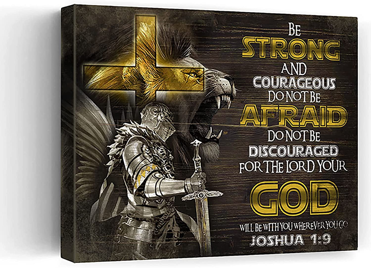 AEFER Jesus Bible Verse Wall Art Christian Cross Lion Motivational Wall ...