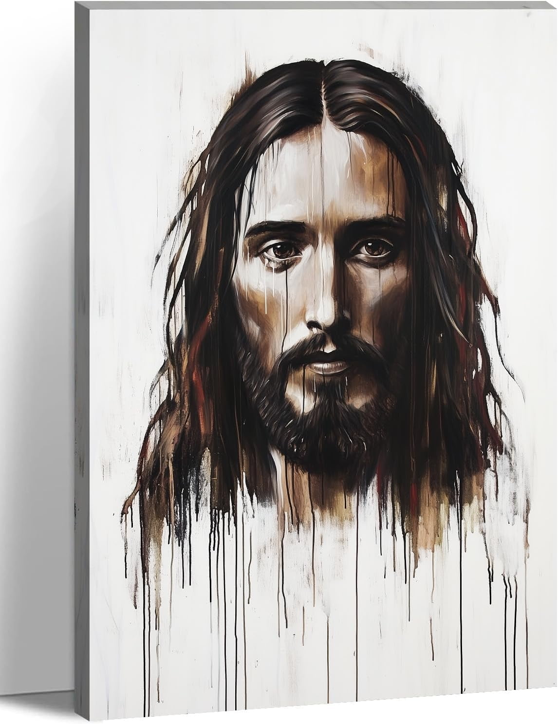 AEFER Jesus Canvas Wall Art Christ Wall Decor Vintage White Posters ...