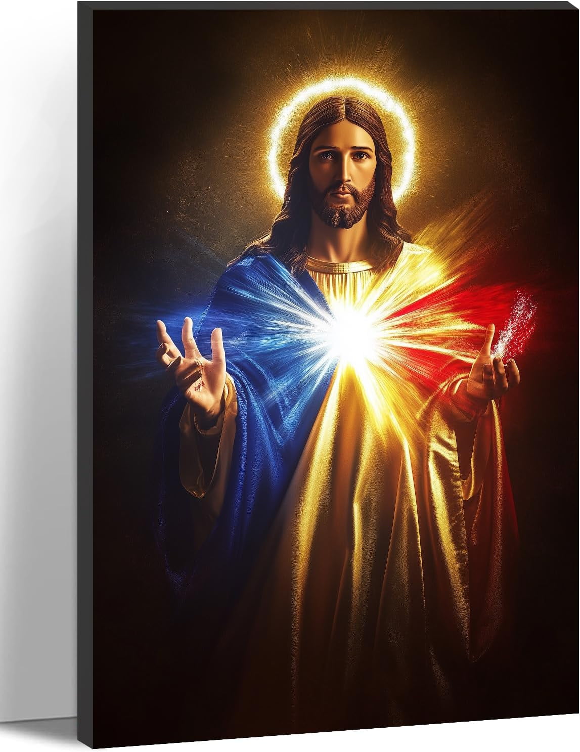 AEFER Jesus Canvas Wall Art Christian Wall Decor Sacred Halo of Jesus ...