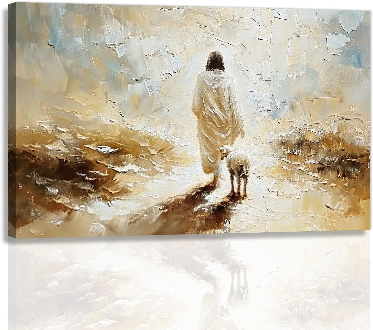 AEFER Jesus Canvas Wall Art Decor Jesus Save The Lost Lamb Picture ...