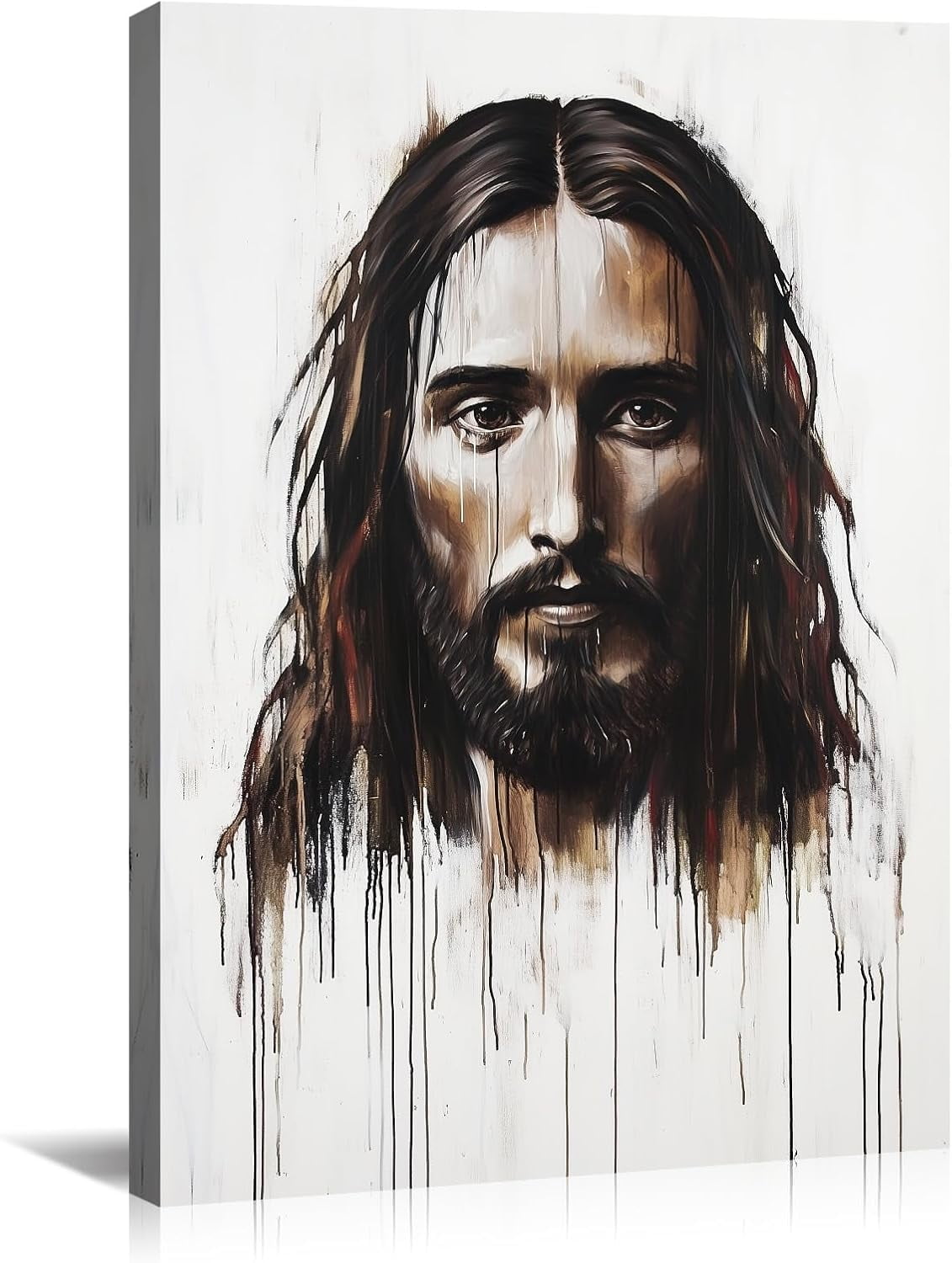 AEFER Jesus Canvas Wall Art God Christ Wall Decor White Posters ...