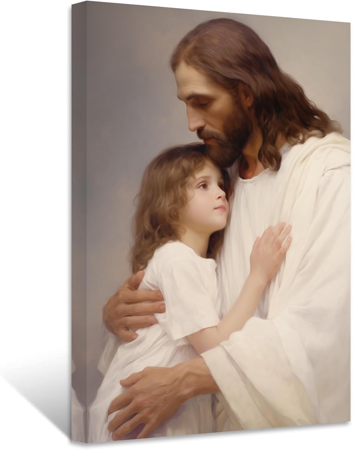 AEFER Jesus Canvas Wall Art God and Girl Pictures Prints Christian ...