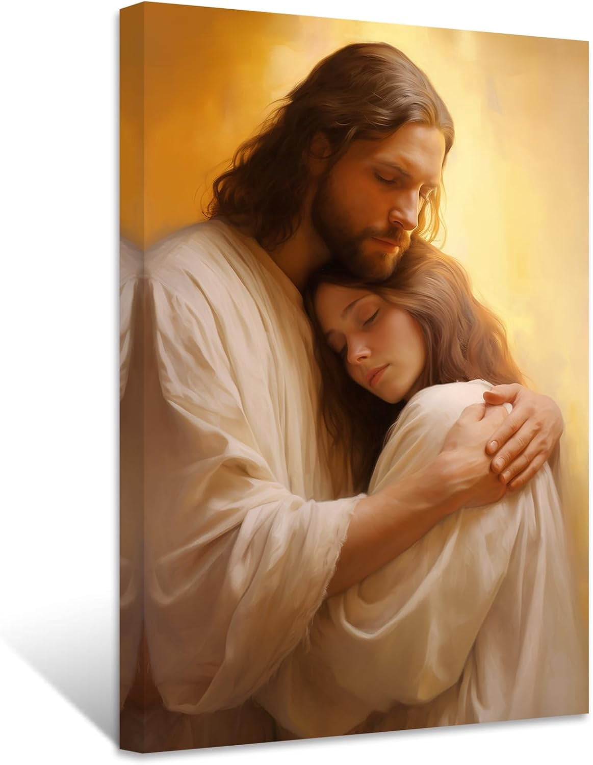 AEFER Jesus Canvas Wall Art God and Girl Pictures Prints Christian ...