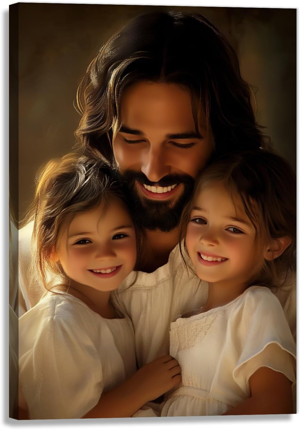 AEFER Jesus Canvas Wall Art Jesus And Kids Poster Wall Decor Christian ...
