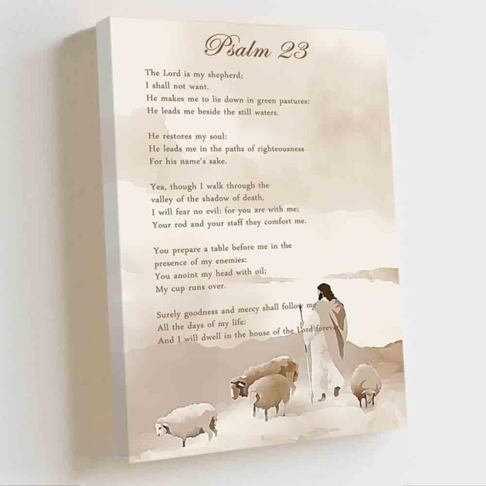 AEFER Jesus Canvas Wall Art Psalm 23 Bible Verse Pictures Prints the ...