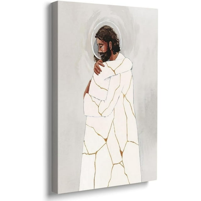 AEFER Jesus Canvas Wall Art for Women Christian Gift He Binds Up The ...