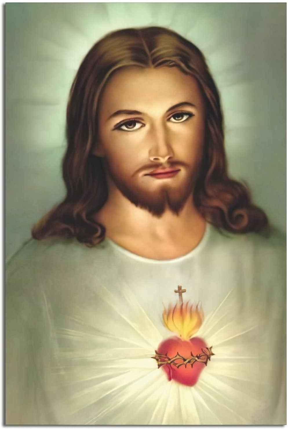 AEFER Jesus Christ Art Sacred Heart of Jesus Poster Picture Canvas Wall ...