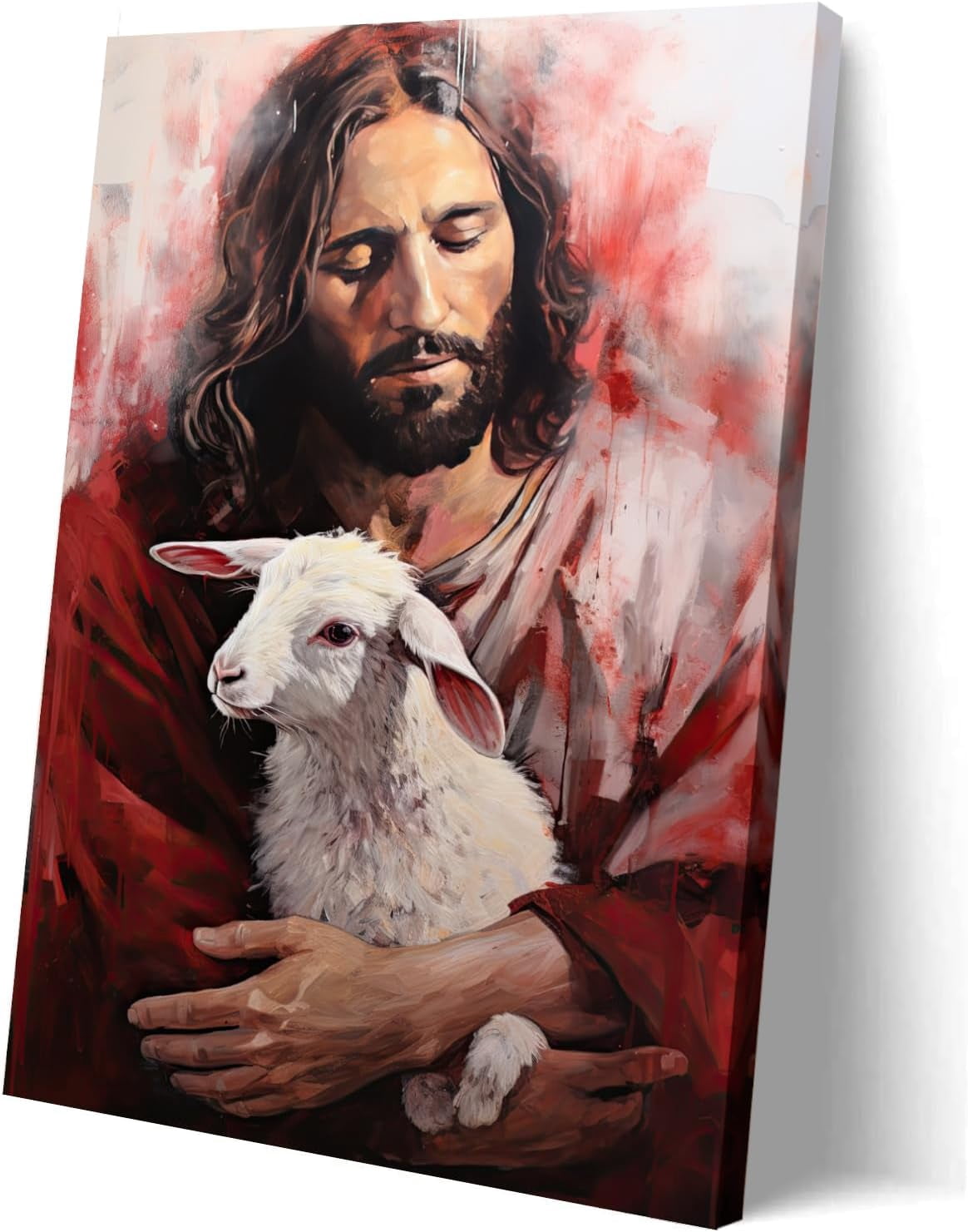 AEFER Jesus Christ Canvas Wall Art Jesus Hold Lamb Pictures Print ...