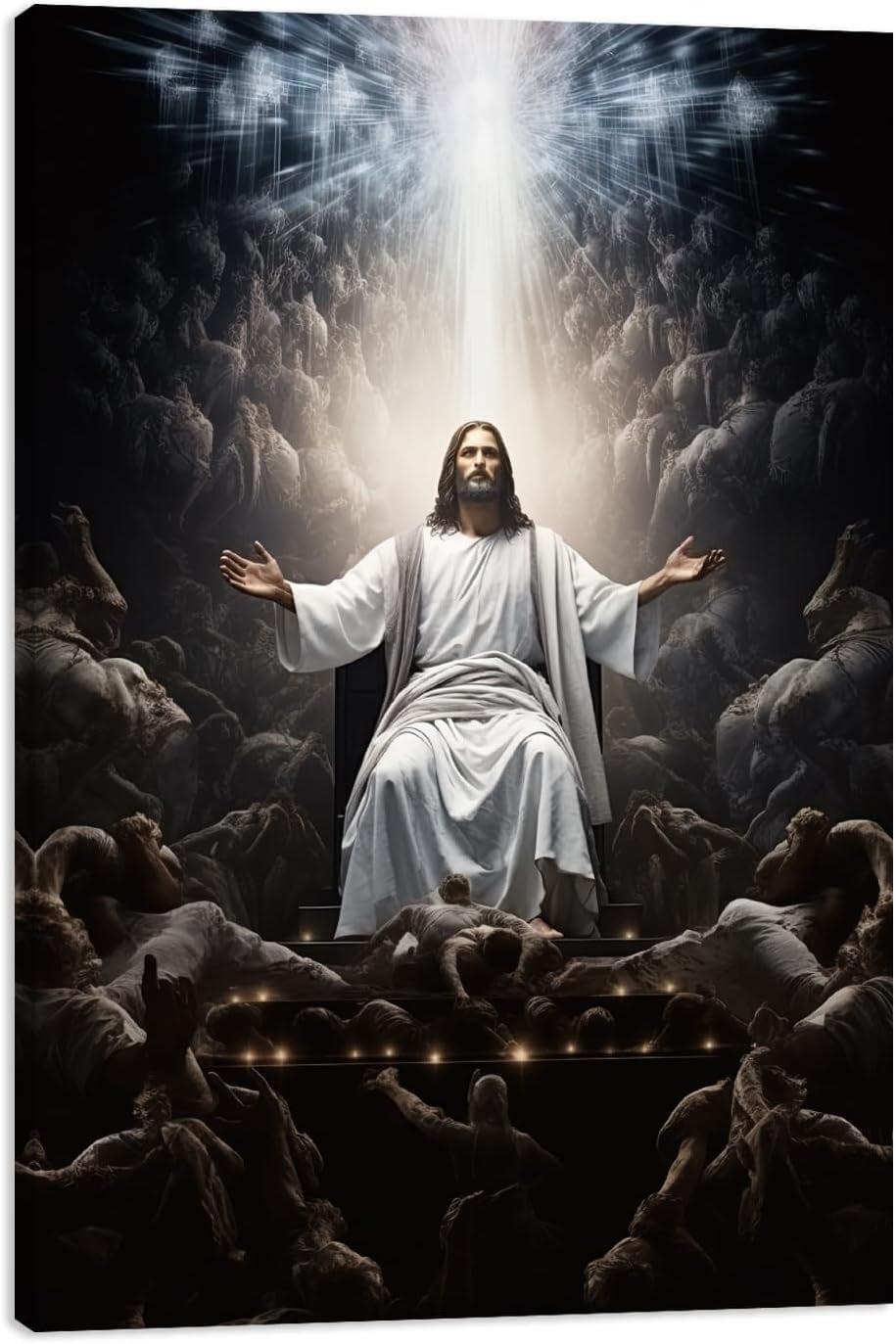 AEFER Jesus Christ Canvas Wall Art, Jesus with Holy Light Picture Photo ...