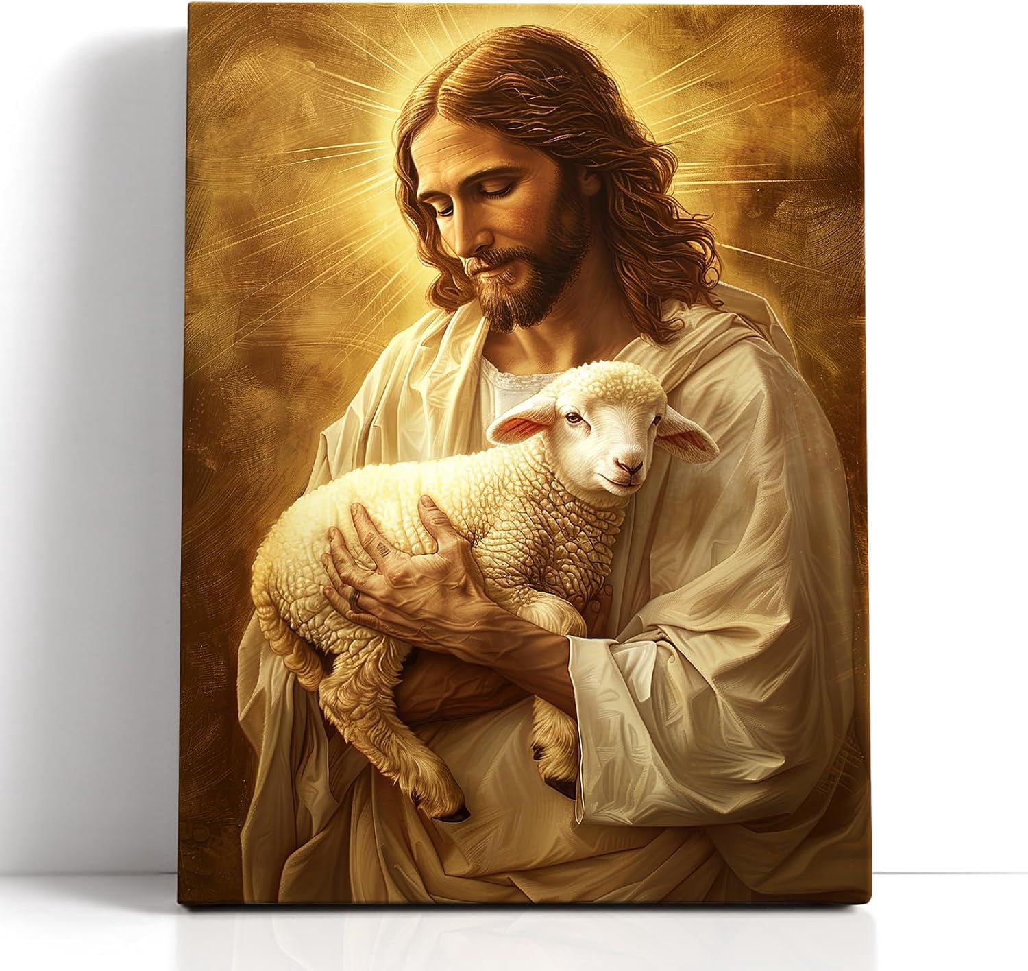 AEFER Jesus Christ Lamb Canvas Art Spiritual Christian Wall Decor ...