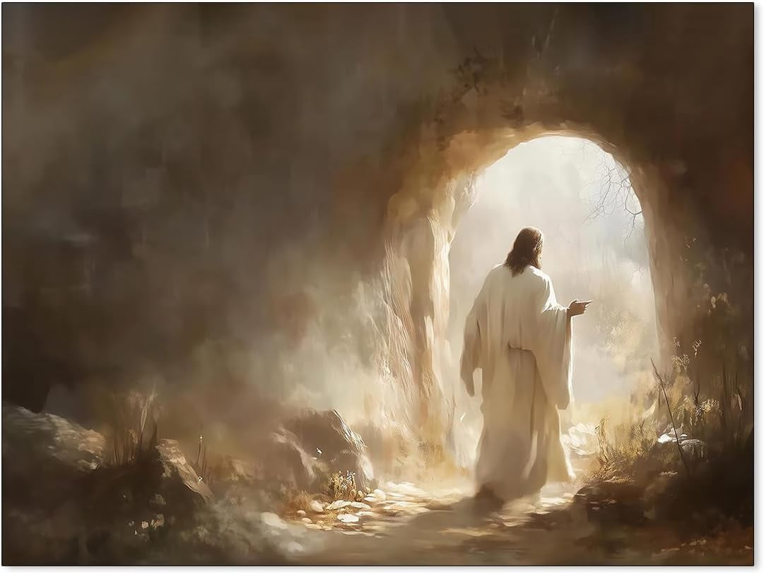 AEFER Jesus Christ Leaving The Tomb Wall Art Christian Religious Canvas ...